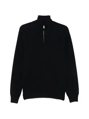 Brioni Wool And Cashmere Turtle-neck Quarter Zip Sweater - Blue