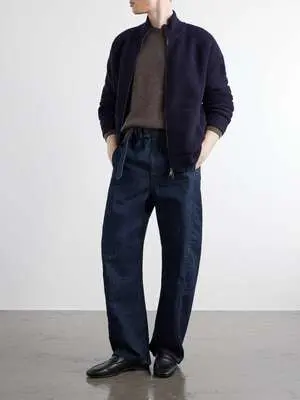 Altea Virgin Wool Padded Bomber Jacket - Navy