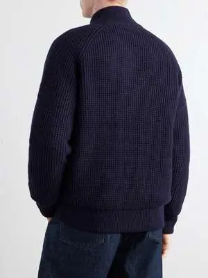 Altea Virgin Wool Padded Bomber Jacket - Navy