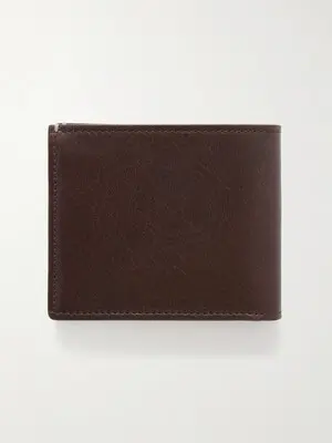 Brunello Cucinelli Logo-debossed Leather Billfold Wallet - Brown