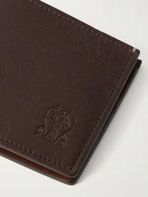 Brunello Cucinelli Logo-debossed Leather Billfold Wallet - Brown