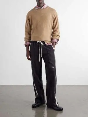 NAHMIAS Repaired Wide-leg Cotton-jersey Drawstring Sweatpants