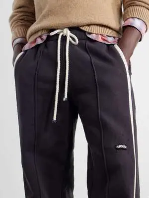 NAHMIAS Repaired Wide-leg Cotton-jersey Drawstring Sweatpants