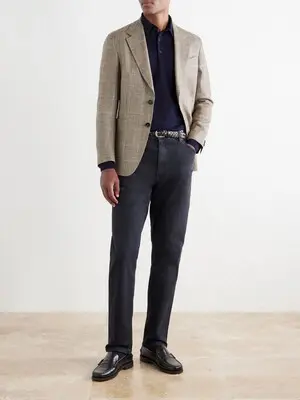 Zegna Cashmere And Silk-blend Polo Shirt - Blue