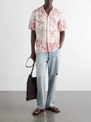 Orlebar Brown Maitan Camp-collar Printed Linen Shirt