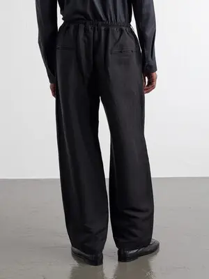 SSSTEIN Wide-leg Linen And Silk-blend Twill Trousers