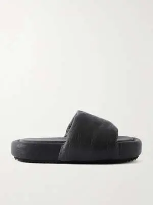 Rick Owens Chancla Full-grained Leather Slides - Black