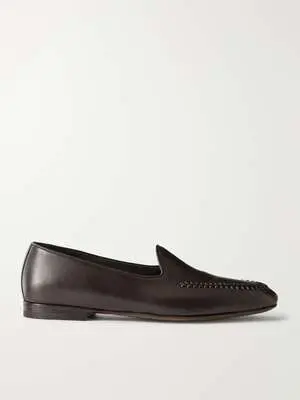 Manolo Blahnik Brera Leather Loafers - Brown