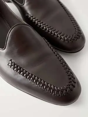 Manolo Blahnik Brera Leather Loafers