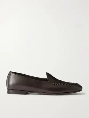 Manolo Blahnik Brera Leather Loafers