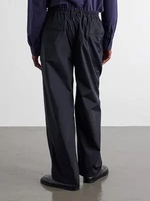 SSSTEIN Wide-leg Cotton-blend Pleated Satin Trousers