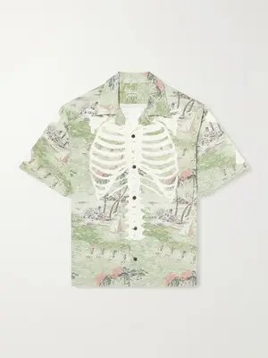 Kapital KAPITAL - Aloha Convertible-Collar Printed Woven Shirt - Men - Green - 3 Green