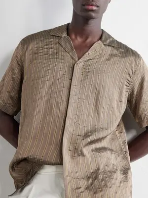 Orlebar Brown Maitan Villa Camp-collar Striped Woven Shirt