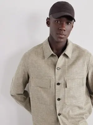 Zegna Oasi Logo-embellished Linen Cap