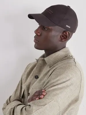 Zegna Oasi Logo-embellished Linen Cap