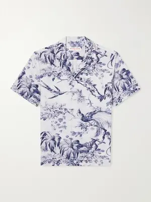 Orlebar Brown Maitan Camp-collar Printed Linen Shirt