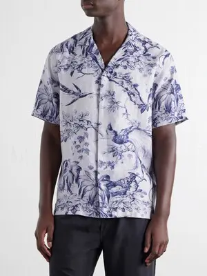 Orlebar Brown Maitan Camp-collar Printed Linen Shirt