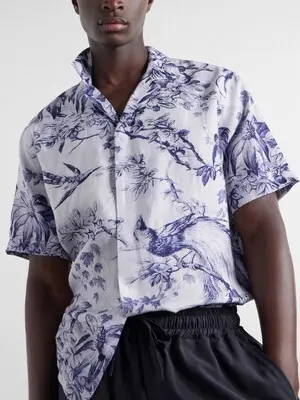 Orlebar Brown Maitan Camp-collar Printed Linen Shirt
