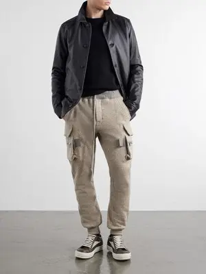 Rick Owens Mastodon Tapered Wool And Cotton-blend Jersey Sweatpants