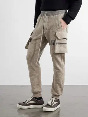 Rick Owens Mastodon Tapered Wool And Cotton-blend Jersey Sweatpants