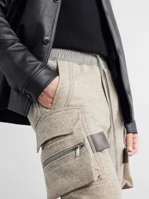 Rick Owens Mastodon Tapered Wool And Cotton-blend Jersey Sweatpants