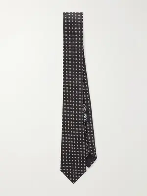 TOM FORD Silk Jacquard Tie - Black
