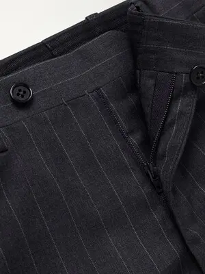 Kiton Straight-leg Pinstriped Wool Suit Trousers