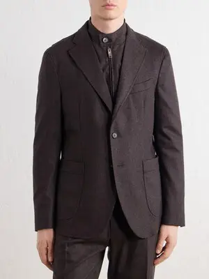 SLOWEAR Wool-blend Flannel Suit Jacket
