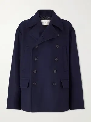 Dries Van Noten Double-breasted Wool-blend Coat - Blue