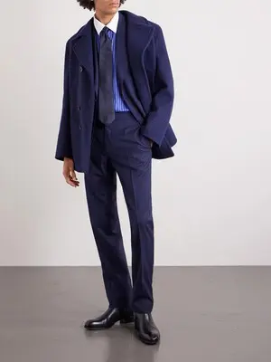 TOM FORD Pinstriped Silk Shirt - Blue