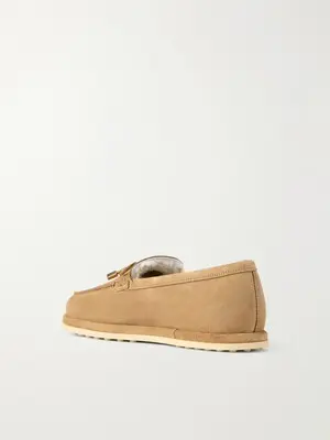 TOD'S Gommino Shearling Suede Loafers