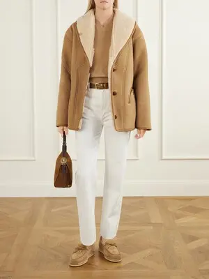 TOD'S Gommino Shearling Suede Loafers