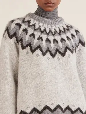 NILI LOTAN Alan Fair Isle Intarsia-knit Wool And Alpaca-blend Sweater