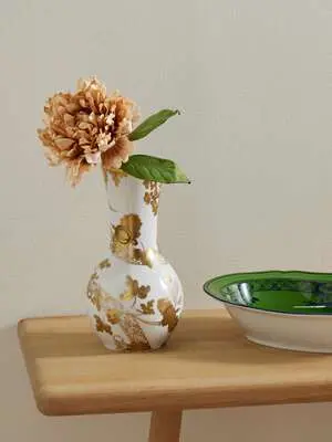 GINORI 1735 Tulip Gold-plated Porcelain Vase