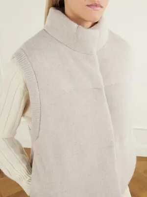 Le Kasha Ribbed Cashmere Puffer Vest
