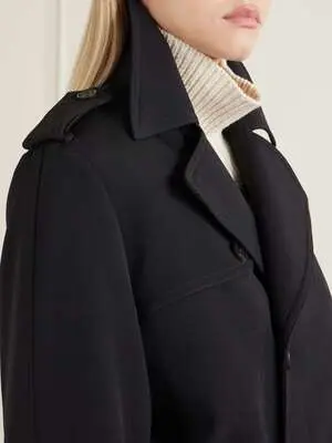 NILI LOTAN Marin Wool-blend Twill Trench Coat
