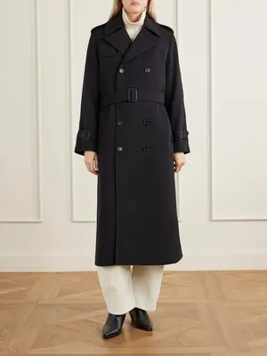 NILI LOTAN Marin Wool-blend Twill Trench Coat
