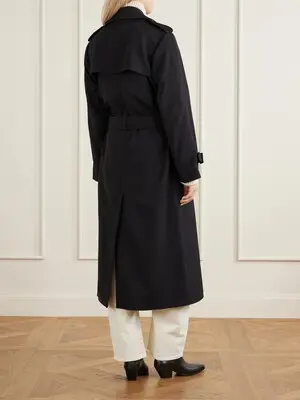 NILI LOTAN Marin Wool-blend Twill Trench Coat
