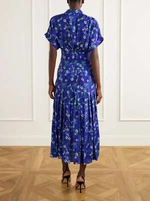 Saloni Riya Floral-printed Chiffon Midi Dress