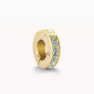 La Lune March Aquamarine Birthstone Clip-on Charm - Gold