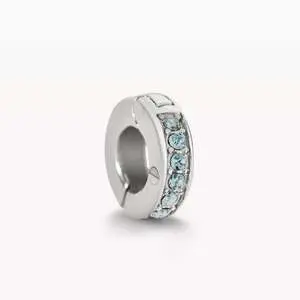 La Lune March Aquamarine Birthstone Clip-on Galaxy Charm - Silver