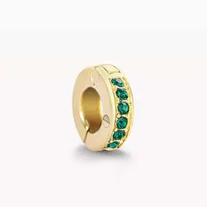 La Lune May Emerald Birthstone Clip-on Galaxy Charm - Gold