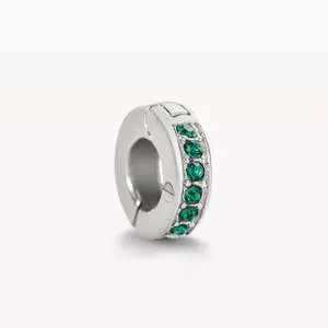 La Lune May Emerald Birthstone Clip-on Galaxy Charm - Silver