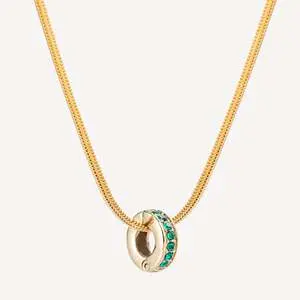 La Lune May Emerald Birthstone Clip-on Galaxy Charm - Silver