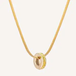 La Lune November Citrine Galaxy Clip-on Charm - Gold