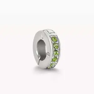 La Lune August Peridot Birthstone Clip-on Galaxy Charm - Silver