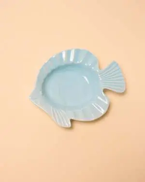 La Lune Vintage Pastel Ceramic Fish Dish, Made In Japan