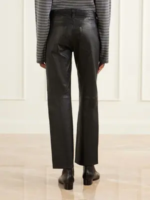 FRAME The Cigarette" Low-rise Straight-leg Leather Pants