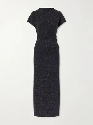 Proenza Schouler Ribbed Stretch Merino Wool-blend Maxi Dress - Black
