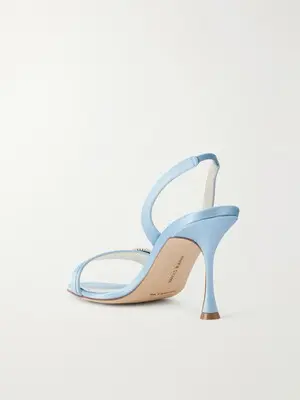 Manolo Blahnik Zutosan 90 Crystal-embellished Slingback Sandals - Blue